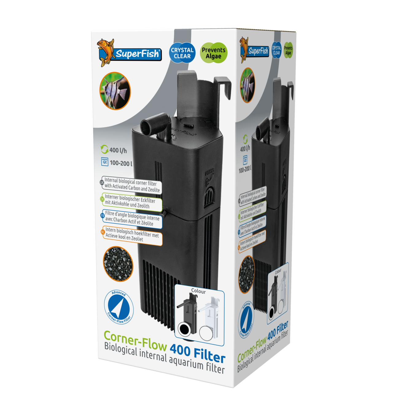 Superfish Corner Flow 400 Filter Internal Corner Filter for Aquariums ...