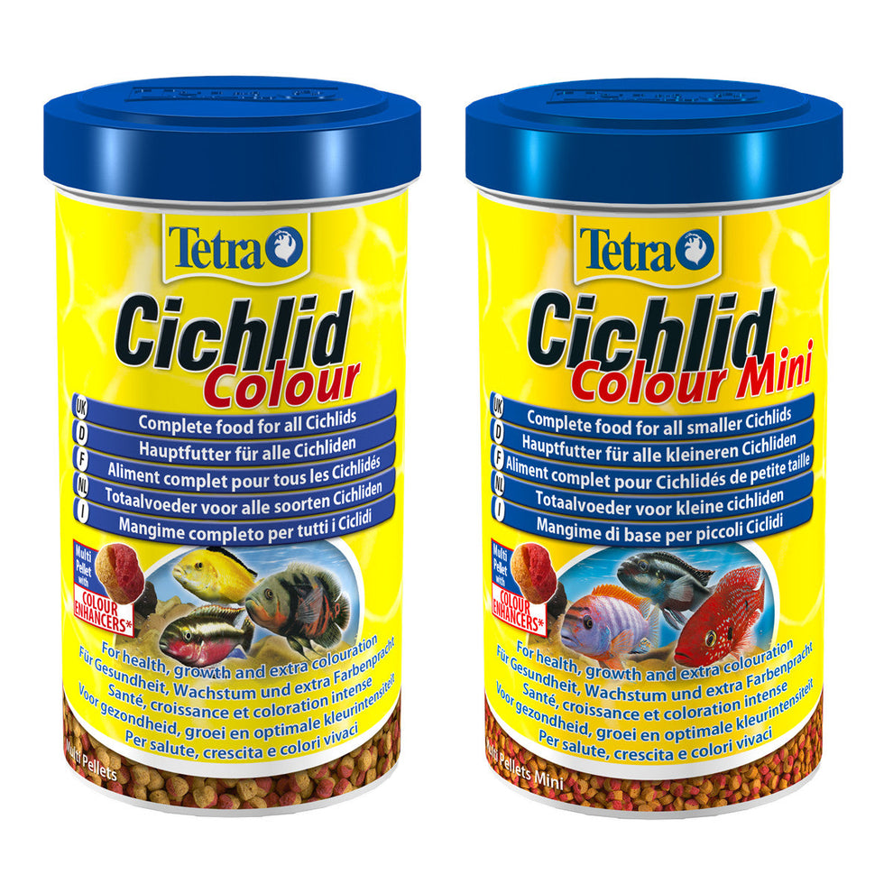 Tetra Cichlid Colour & Colour Mini Pellets - Tropical Fish Food ...